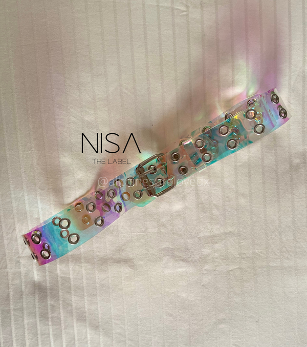 Holograph double eyelet basic belt – NISA The Label